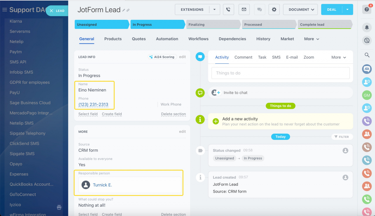 Jotform Integration app